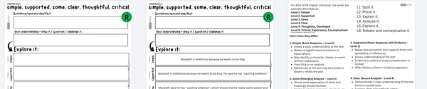 LITERATURE Level Ladders - Various Levels of Answer: Simple, Supported ...